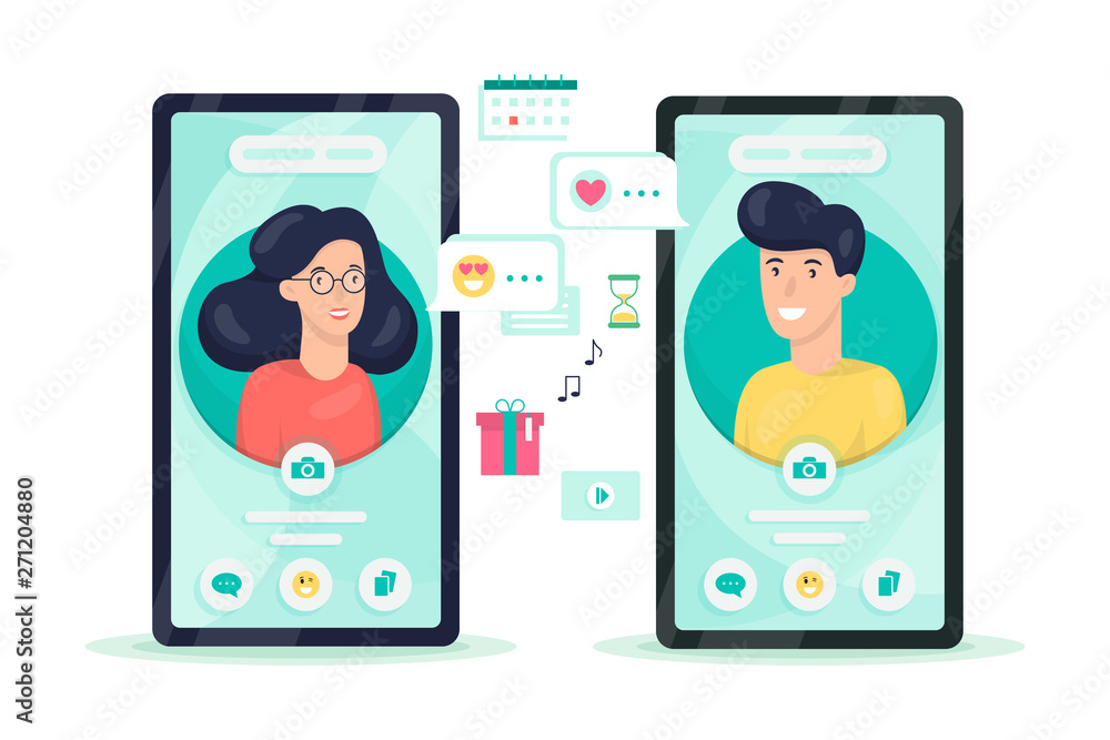 Mobile phone with person avatar on the screen Stock Vector | Adobe Stock