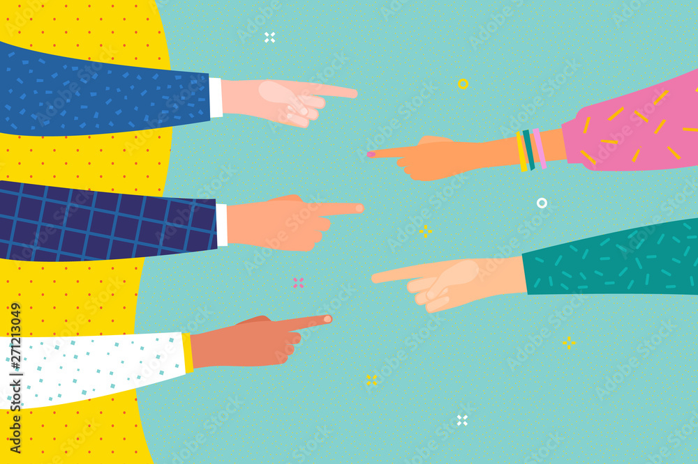 Human hands point finger to each other. Hands with pointing finger ...