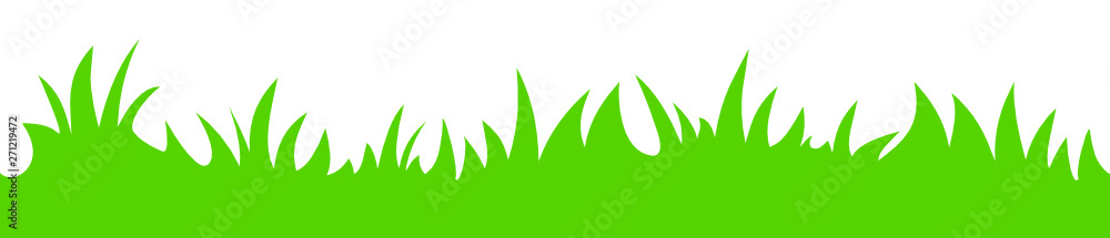 Cartoon vector flat simple style illustration of green grass contour ...