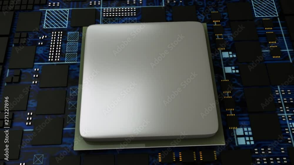 Vidéo Stock Circuit board, central computer processors CPU concept ...