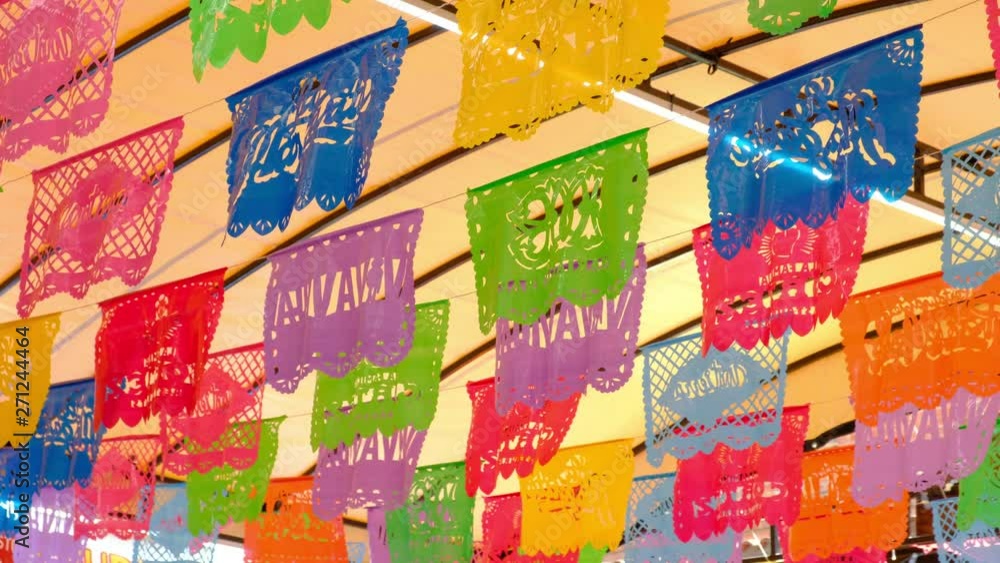 Traditional Mexican "Papel Picado" used for decorations at fiestas ...