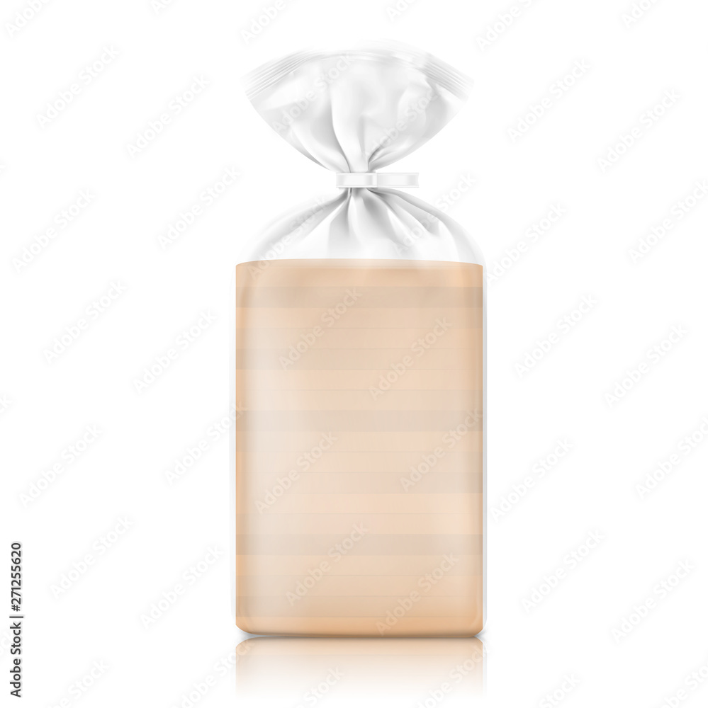 Toast bread packaged with clip on white background. Vector illustration ...
