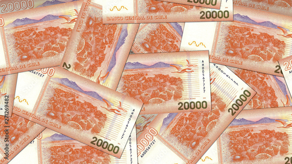 Chile CLP banknote as background wallpaper using 20K 20000 Peso twenty ...