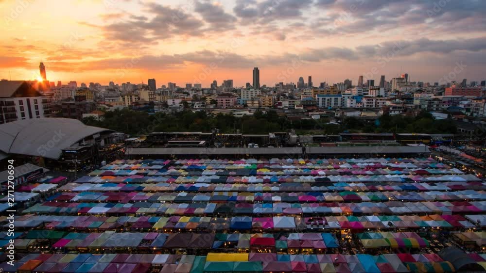 Night market called train night market Ratchada at evening to night TL ...