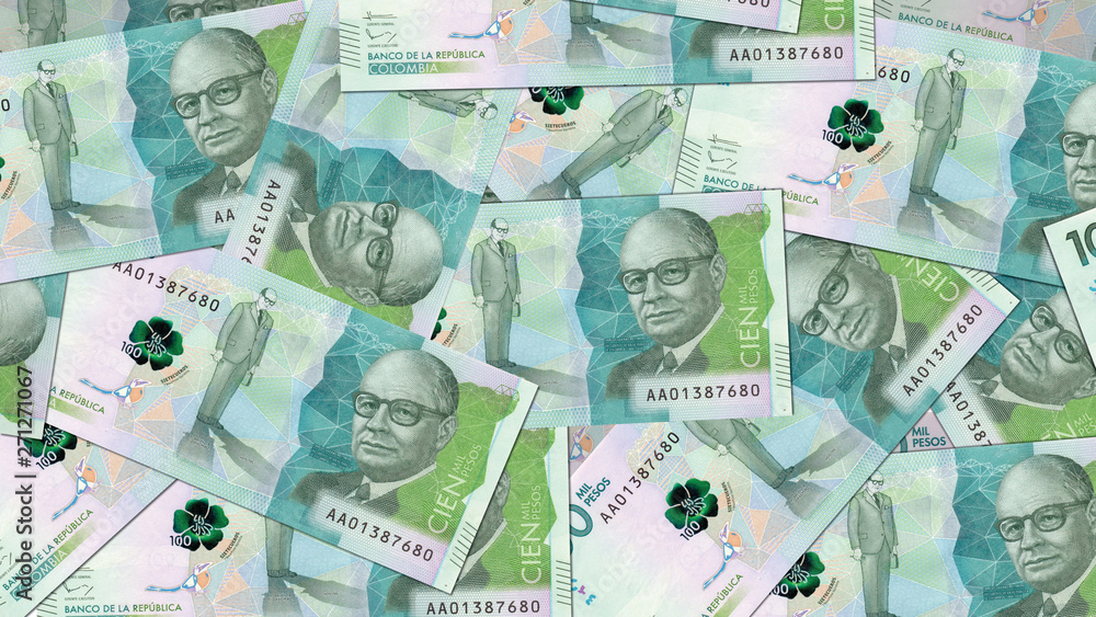 Colombia COP banknote as background wallpaper using 100000 100K hundred ...