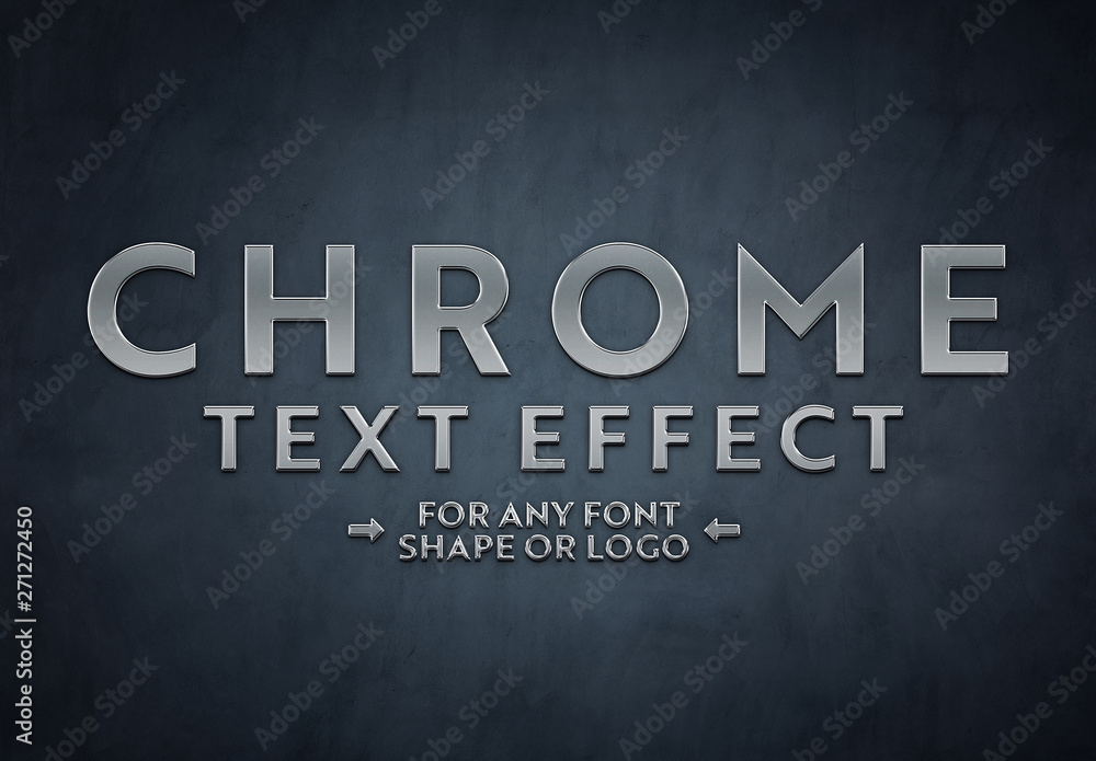 Chrome Text Effect Mockup Stock Template | Adobe Stock