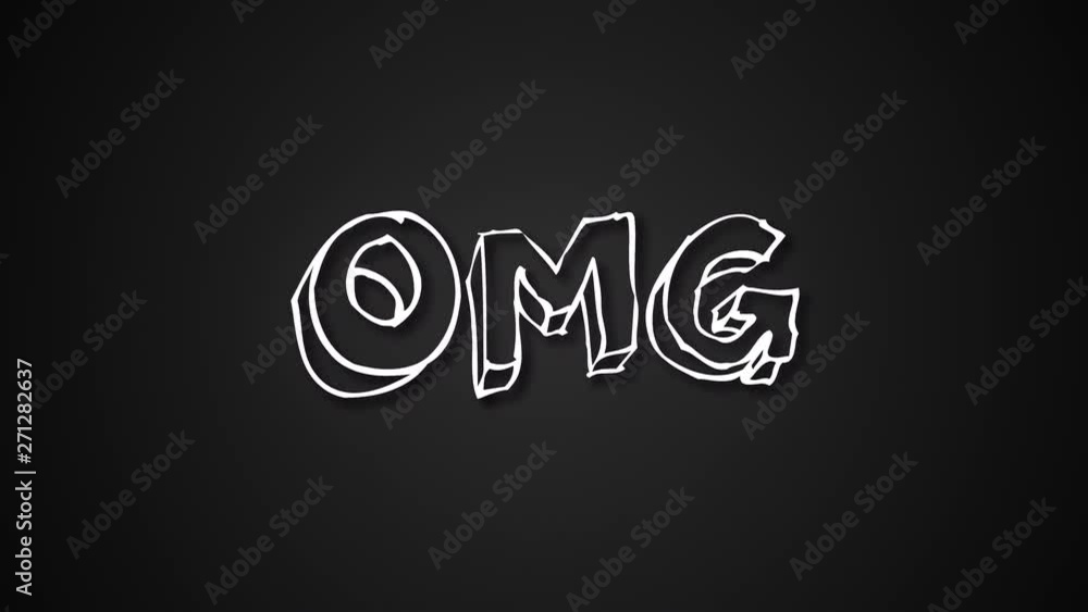 Funny text OMG with frame like worms, Oh My God!, 3d rendering ...