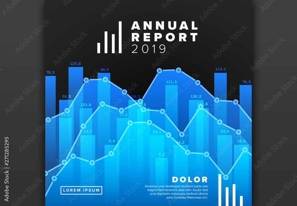 Report Cover with Graphs Stock Template | Adobe Stock