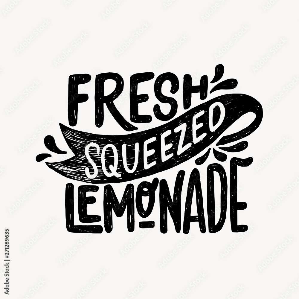Fresh Squeezed Lemonade hand lettering Stock Vector | Adobe Stock