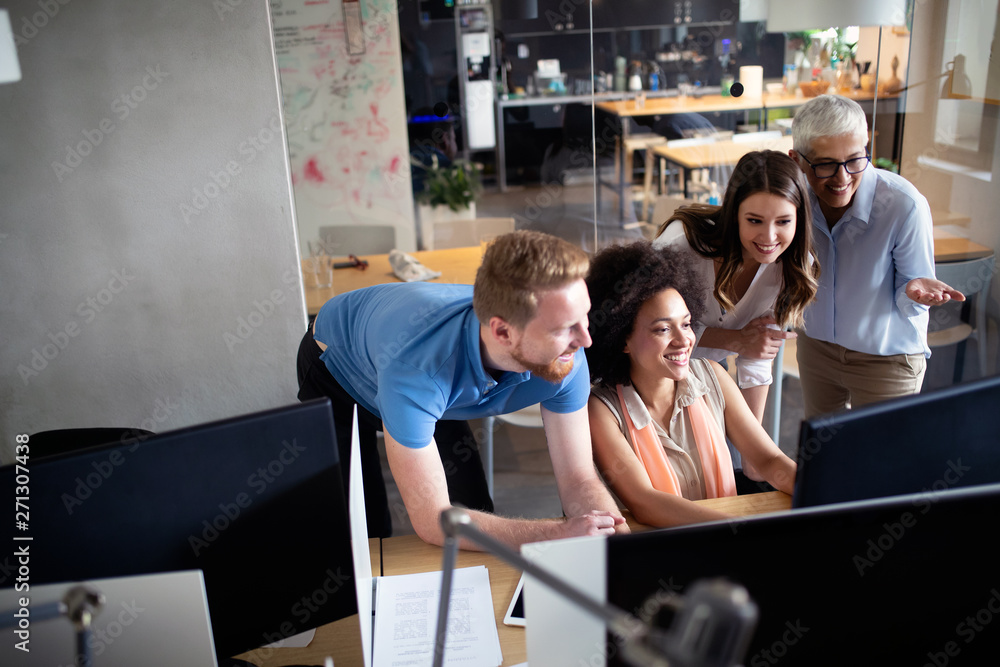 Programmer working in a software developing company office Stock Photo ...