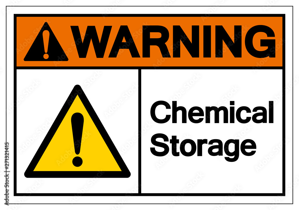 Warning Chemical Storage Symbol Sign ,Vector Illustration, Isolate On ...