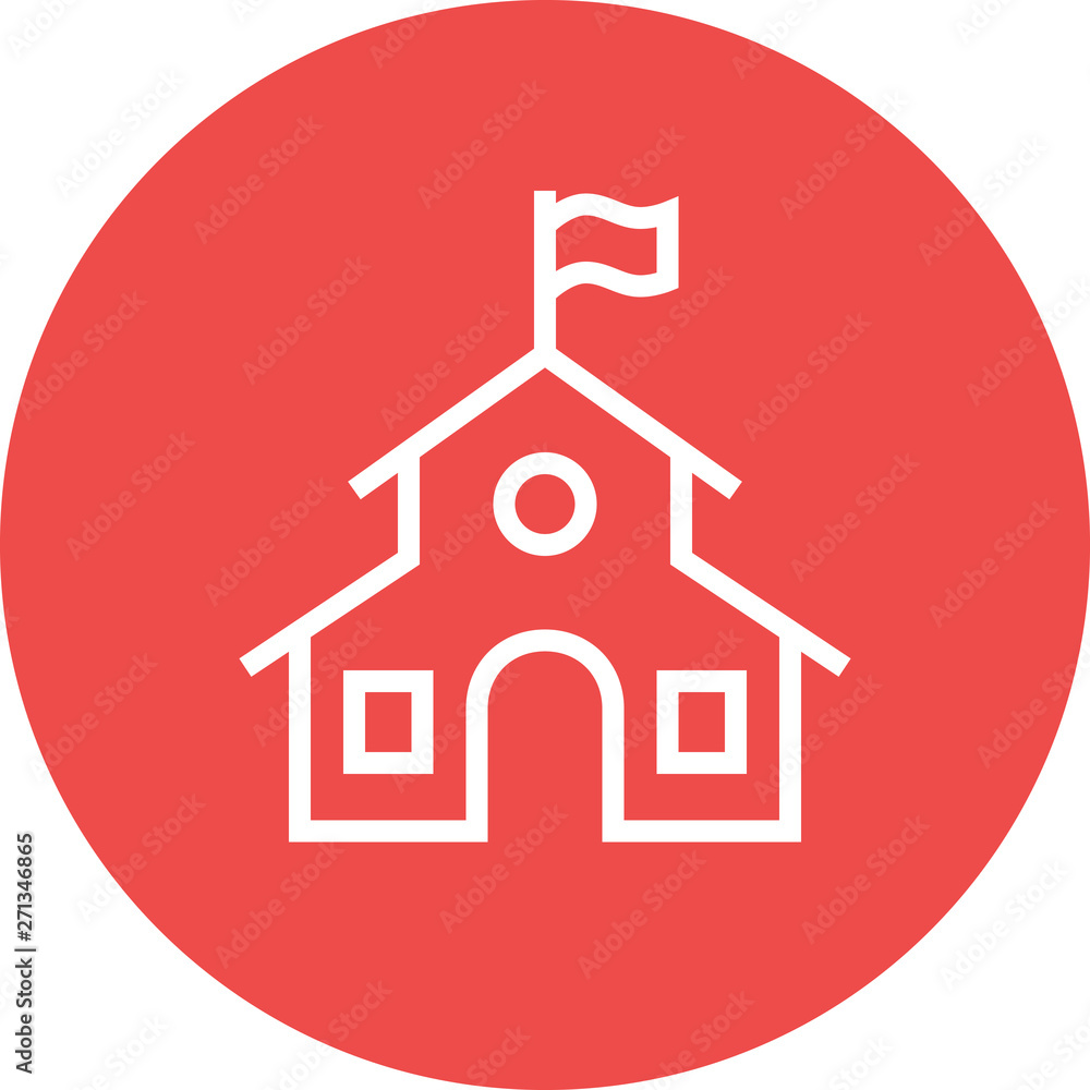 School Building Education Outline Icon Stock Vector | Adobe Stock