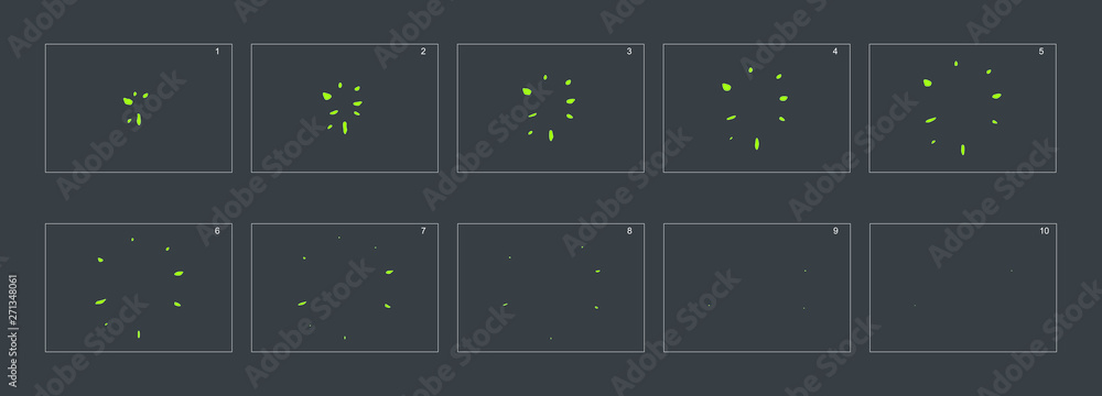 animation explosion effect frame by frame vector de Stock | Adobe Stock