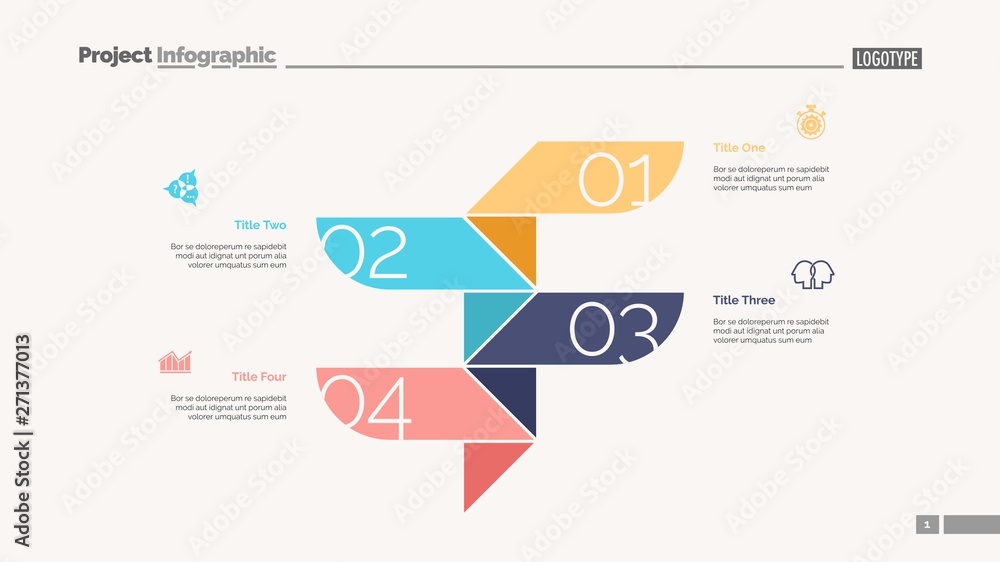 Four steps process chart slide template. Business data. Step, diagram ...