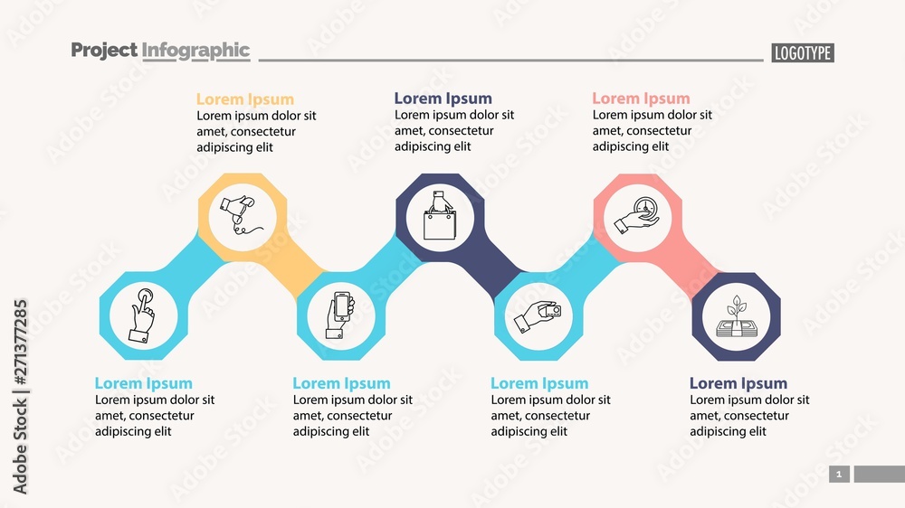 Octagon infographic diagram template. Business data. Graph, chart ...