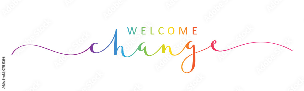 WELCOME CHANGE vector brush calligraphy banner Stock Vector | Adobe Stock