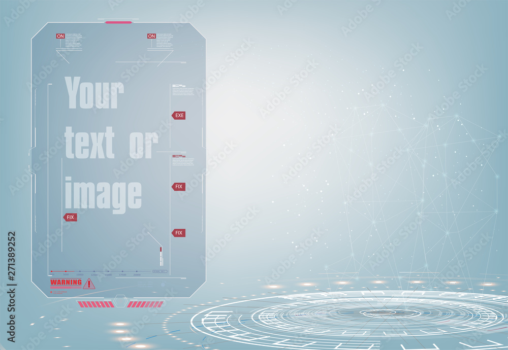 Abstract Futuristic Presentation Panel (Frame), Technology Display. HUD ...