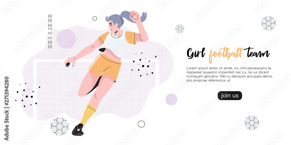 Vector illustration of a girl in a professional uniform playing ...