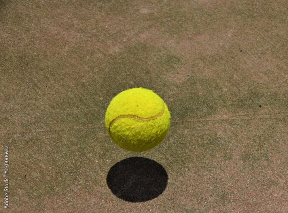 Tennis ball bouncing closeup court match sport equipment Stock Photo ...