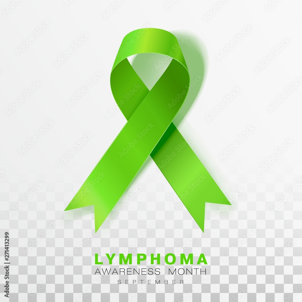 Lymphoma Awareness Month. Lime Green Color Ribbon Isolated On ...
