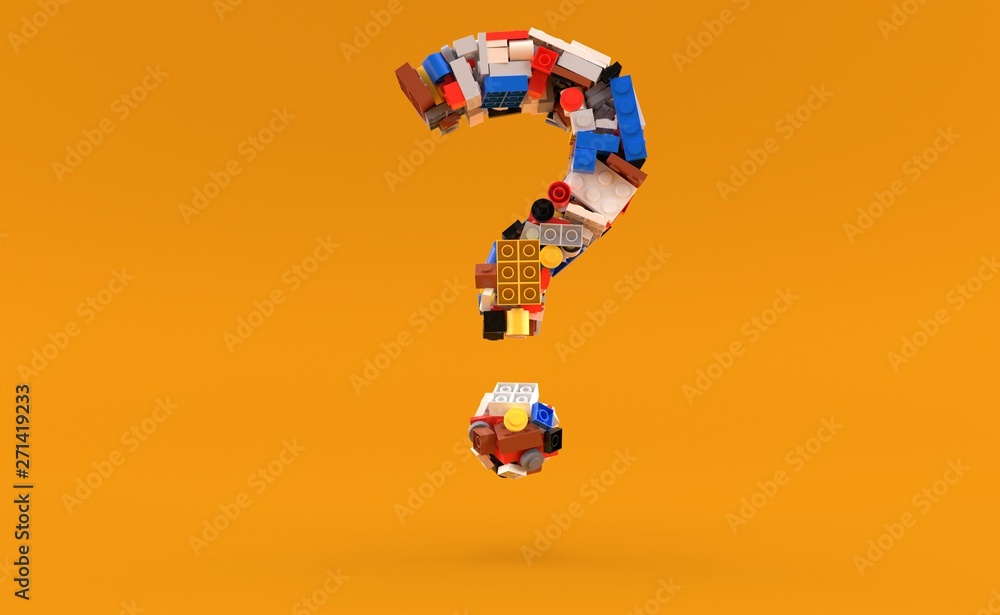 Bricks in question mark shape Stock Illustration | Adobe Stock