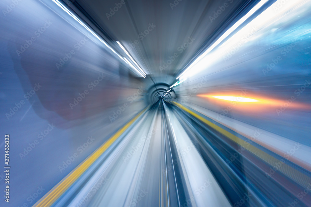 Abstract Motion Blurred of Metro Transportation Tunnel in Speed ...