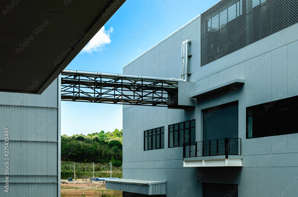 Chiller pipe put on a pipe rack between buildings. Stock Photo | Adobe ...