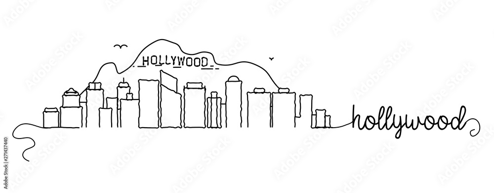 Hollywood Skyline Drawing