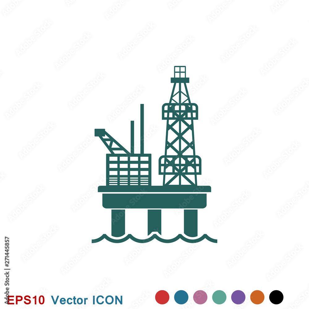 Oil platform iconfuel production logo, illustration, vector sign symbol ...