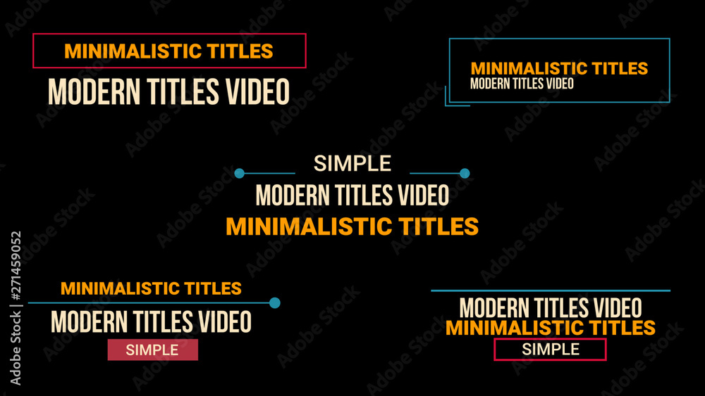 Centered Split Reveal Titles Stock Template | Adobe Stock