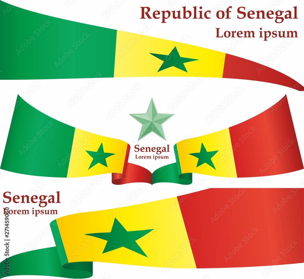 Flag of Senegal, Republic of Senegal. Template for award design, an ...