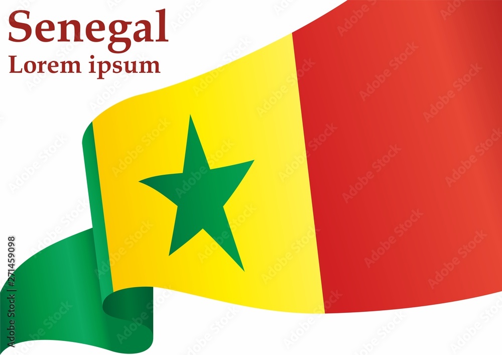 Flag of Senegal, Republic of Senegal. Template for award design, an ...