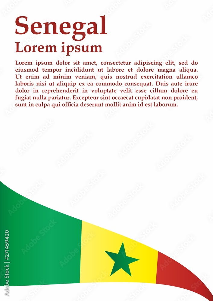 Flag of Senegal, Republic of Senegal. Template for award design, an ...