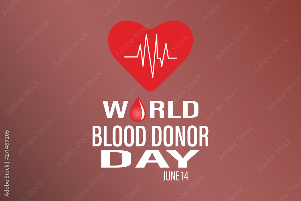 World Blood Donor Day - June 14. Awareness poster with abstract blood ...