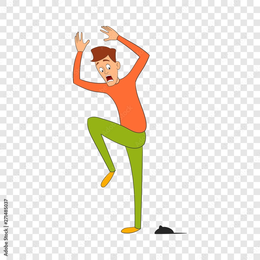 Fear of mice icon. Cartoon illustration of fear of mice vector icon for ...