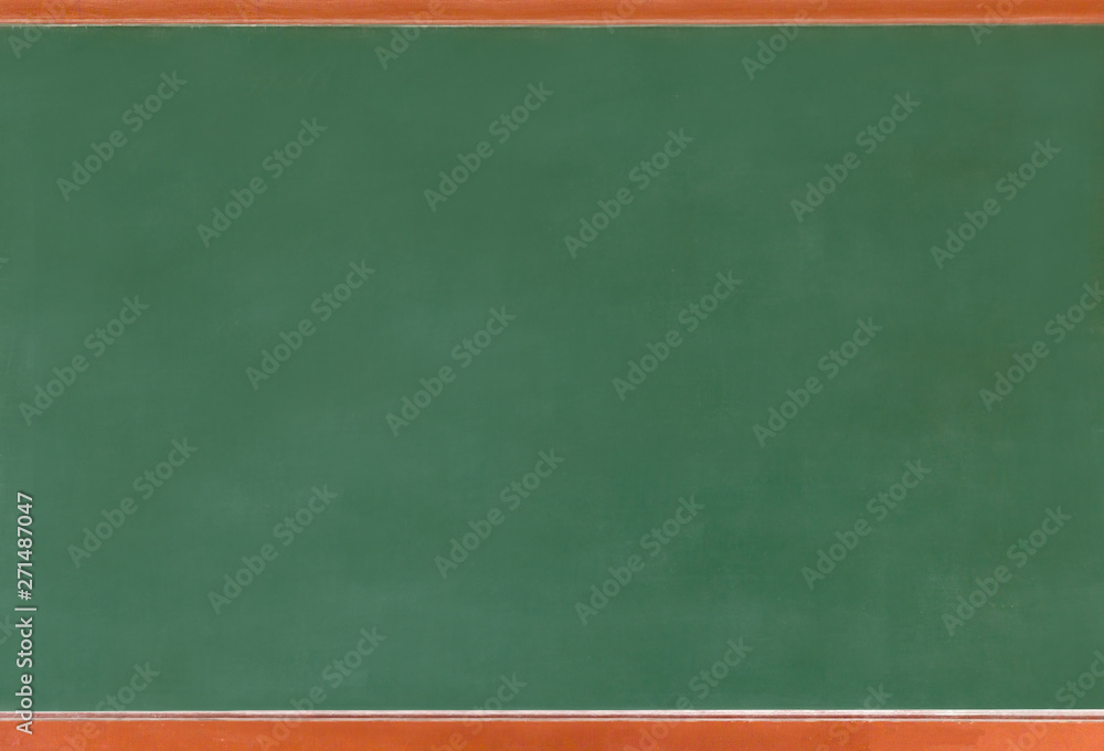 Empty green chalkboard texture hang on the white wall. double frame ...