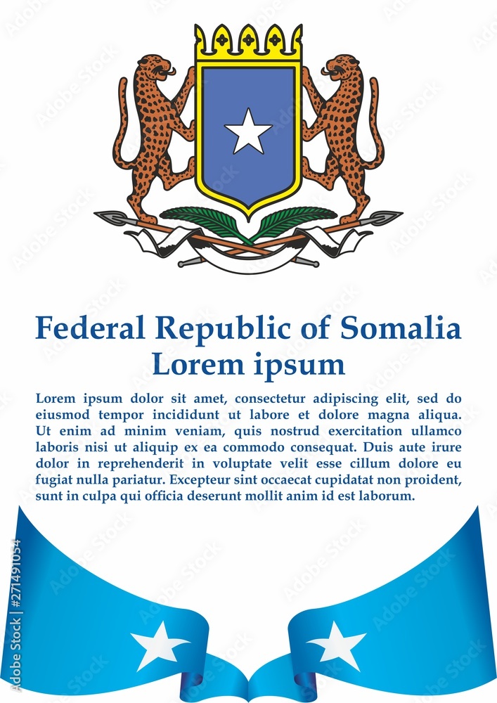 Flag of Somalia, Federal Republic of Somalia. Template for award design ...