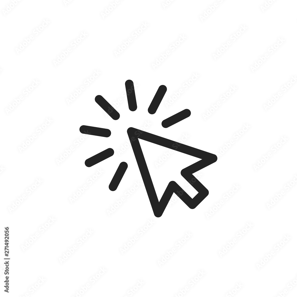 line cursor icon vector in trendy flat style isolated on white ...