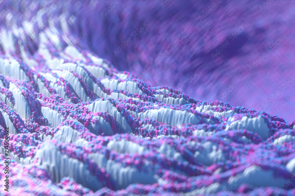 Abstract wave displacement surface. Abstract planet surface. Noise ...