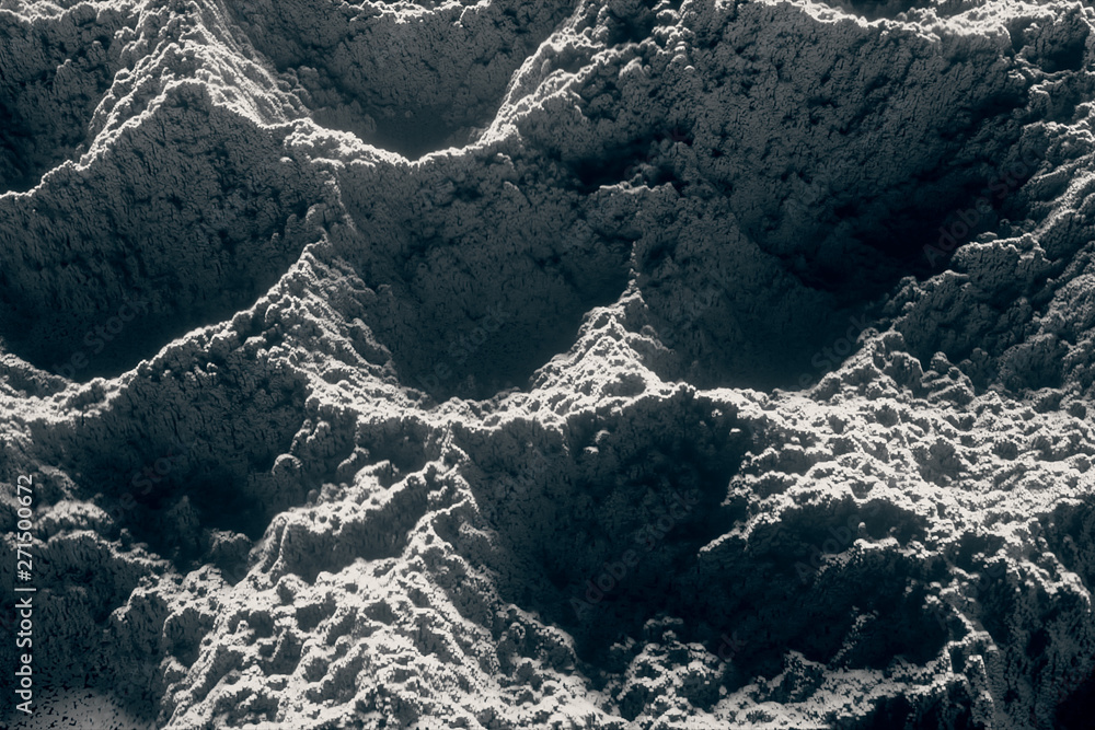 Abstract wave displacement surface. Abstract dark planet surface. Noise ...