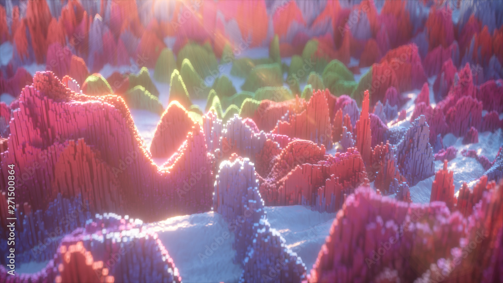 Abstract wave displacement surface. Abstract colorful planet surface ...
