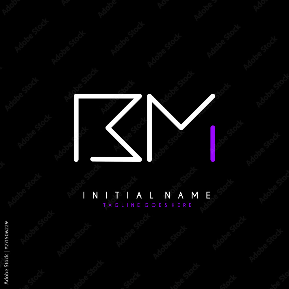 Initial B M BM minimalist modern logo identity vector Stock Vector ...