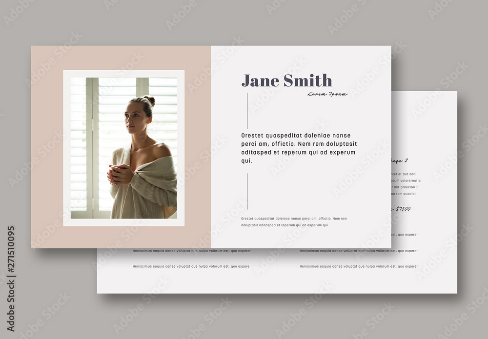 Media Kit Layout with Tan Accents Stock Template | Adobe Stock