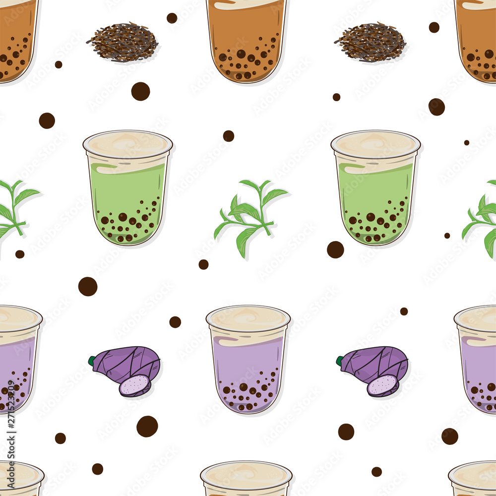 pattern bubble tea graphic cup Stock Vector | Adobe Stock
