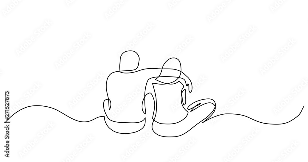 Two People Hugging Drawing