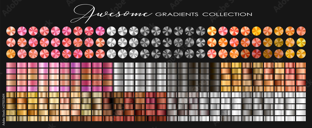 Trendy Gold, Silver, Copper, Rose gold, Ultra Violet collection ...
