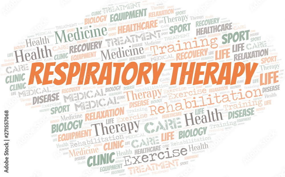 Respiratory Therapy word cloud. Wordcloud made with text only. Stock ...