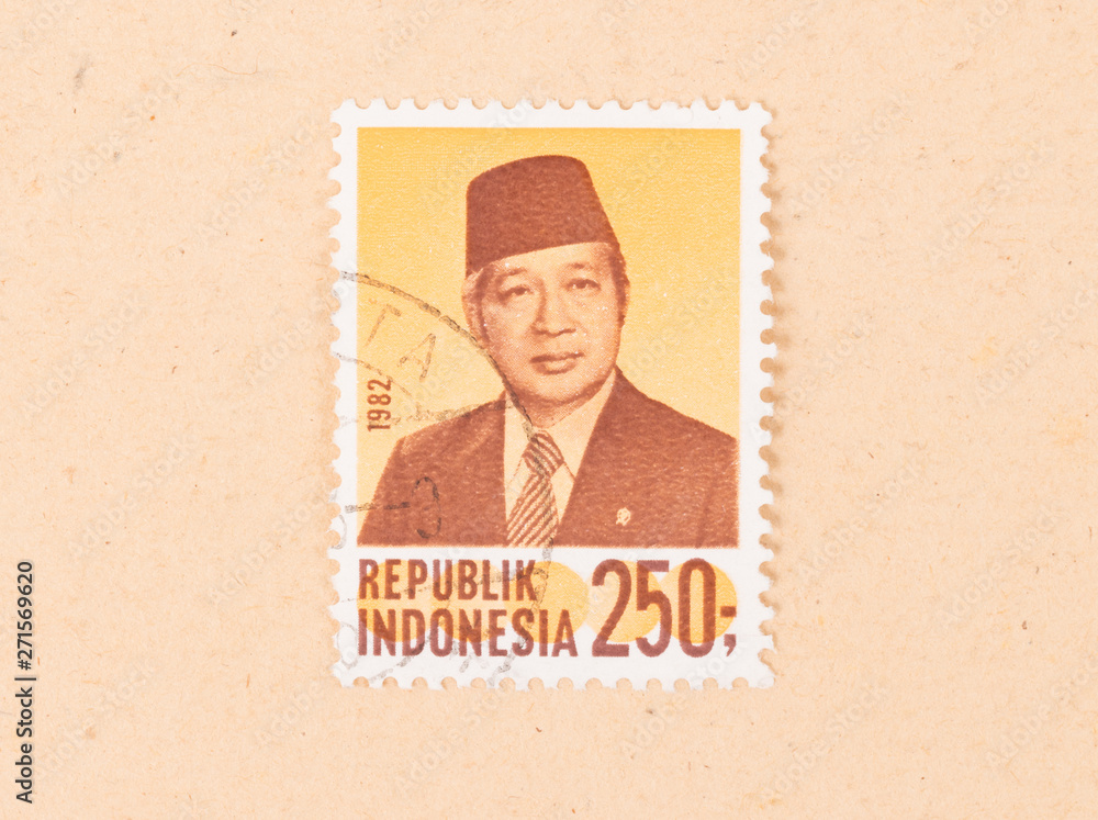 INDONESIA - CIRCA 1982: A stamp printed in Indonesia shows president ...
