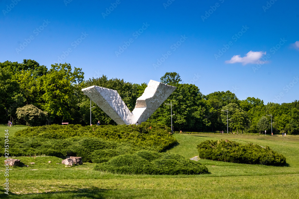 Monument broken wings, also called V/3, dedicated to the victims of WW2 ...