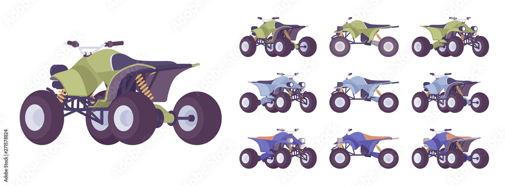 ATV transport set. All terrain motorized vehicle, off highway four ...